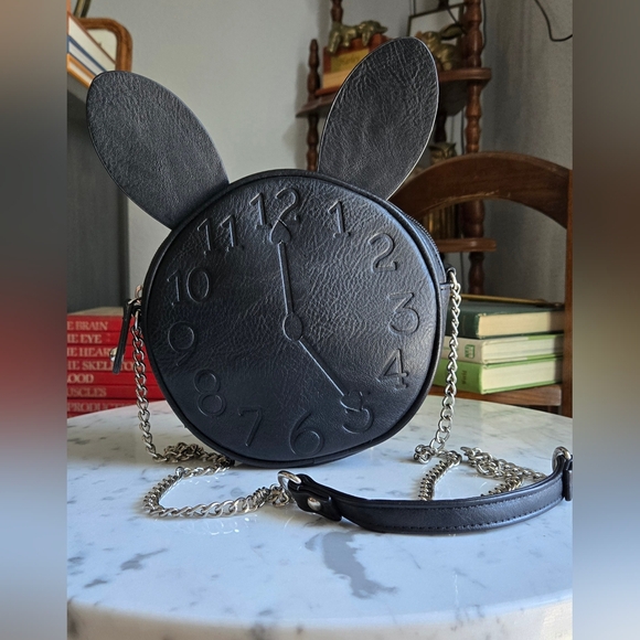 Loungefly | Bags | Disney Alice In Wonderland Black Rabbit Ears Clock ...